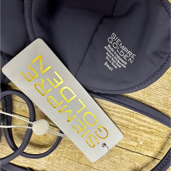 Siempre Golden | Swim | Nwt Siempre Golden Lust Bikini Top In Blue ...